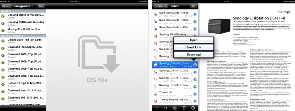 Frissültek a Synology iOS alkalmazások Frissültek a Synology iOS alkalmazások